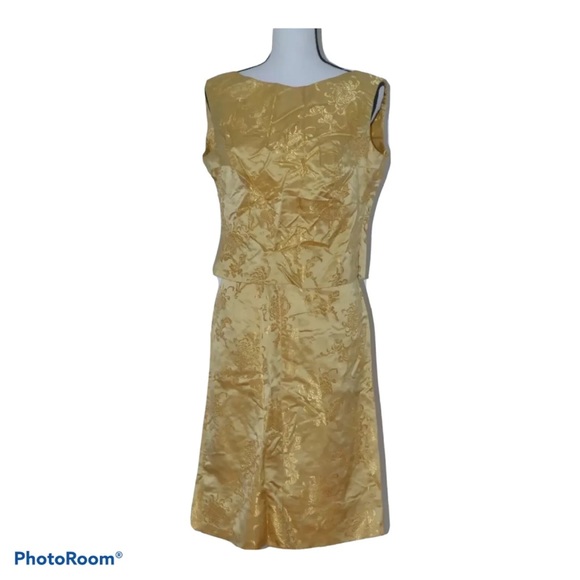 lilija nicis | Dresses | Vintage 96s Lilija Nicis Gold Silk 2 Piece ...